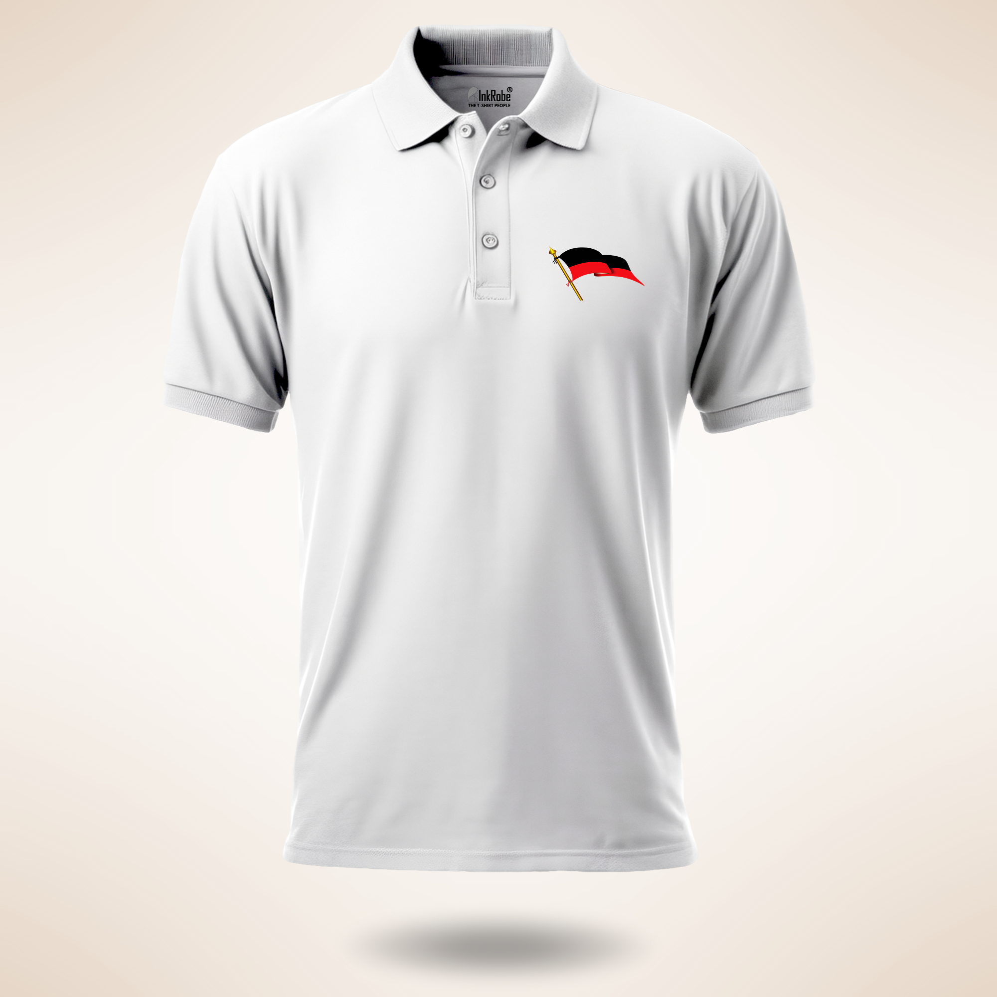 DMK Flag Logo White Polo T-Shirt – InkRobe