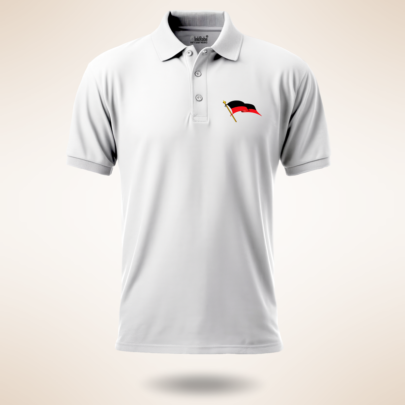 DMK Flag Logo White Polo T-Shirt – InkRobe